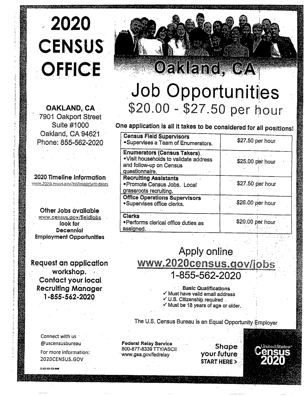 2020 Census Job Opportunities! - Davis Street